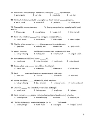 Latihan simpulan bahasa UNTUK BAHASA MALAYSIA THN 2 & 3 | DOCX