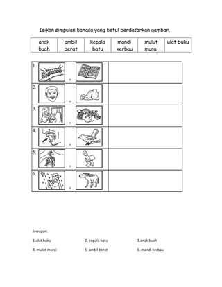 Latihan simpulan bahasa bergambar | PDF