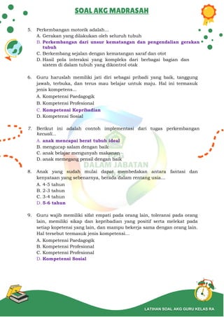 latihan soal AKG untuk guru raudlatul athfal | PDF