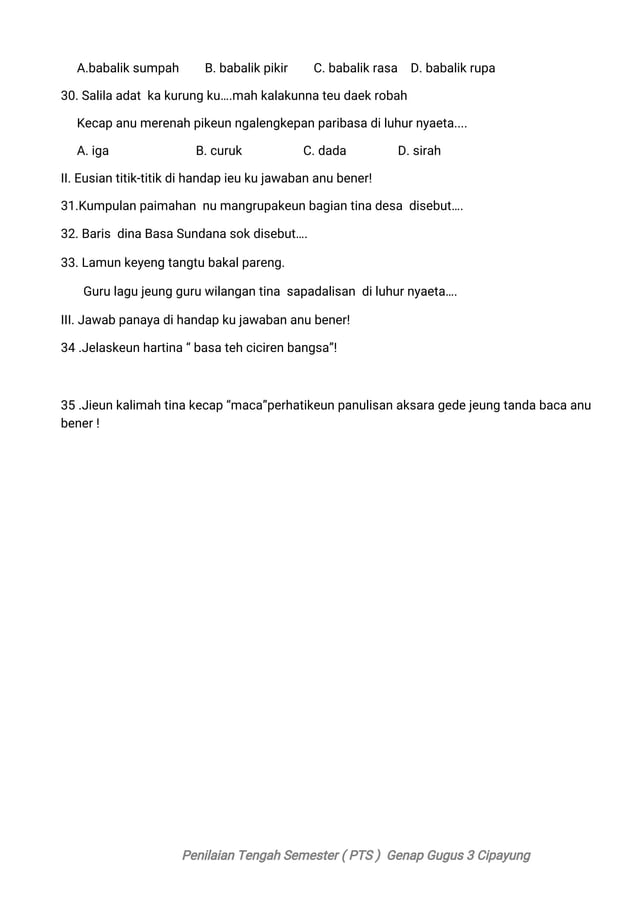 Latihan soal b.sunda | PDF