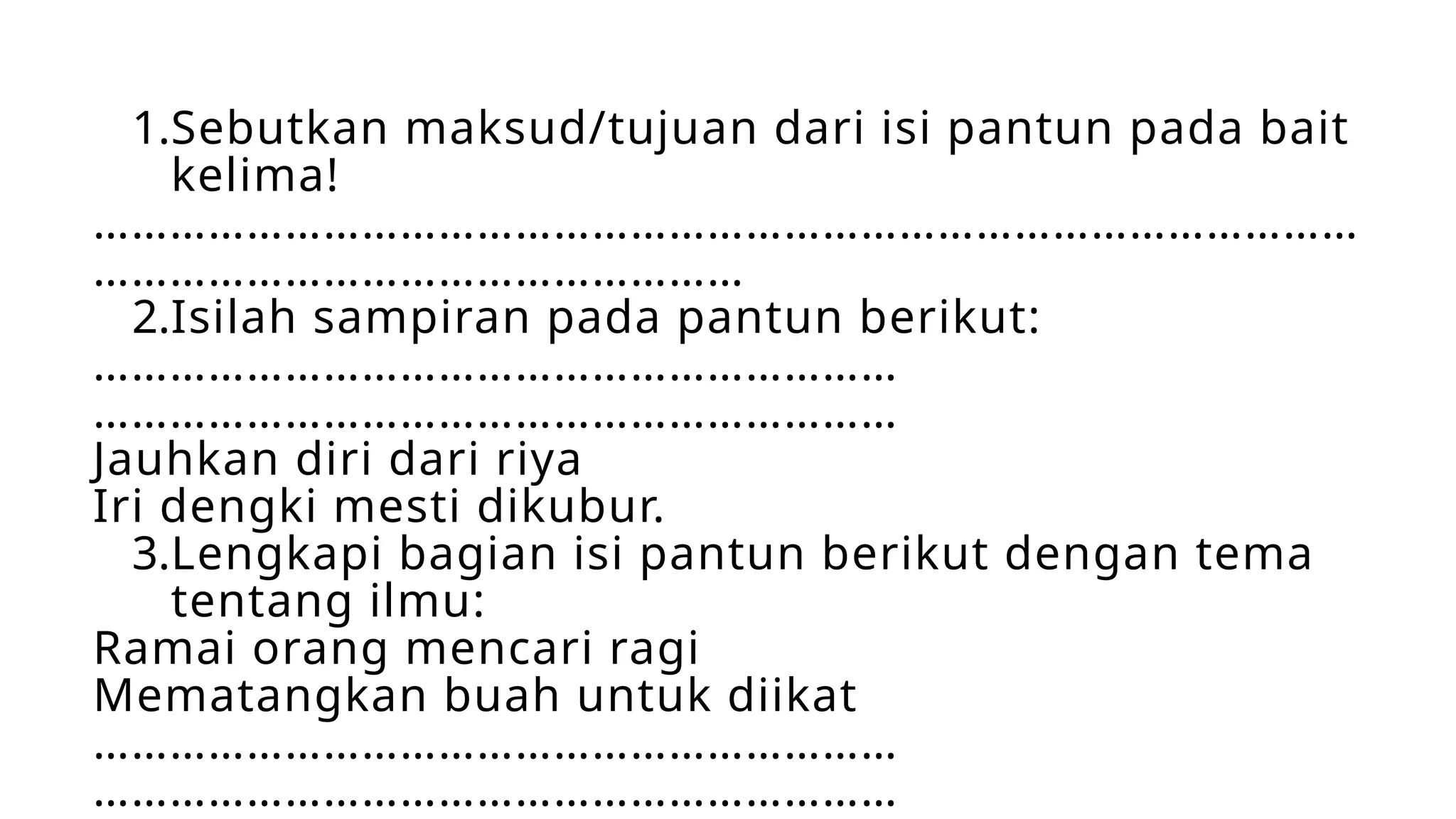 Latihan Soal Bab Puisi Rakyat _PANTUN_Kelas 7.pptx