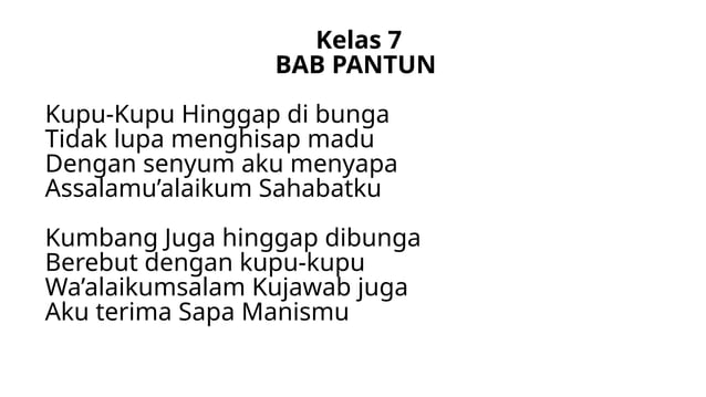 Latihan Soal Bab Puisi Rakyat _PANTUN_Kelas 7.pptx