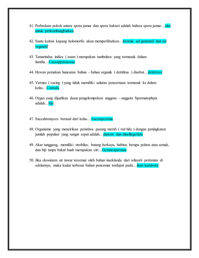 Latihan Soal dan Pembahasan SBMPTN Biologi #1 | PDF