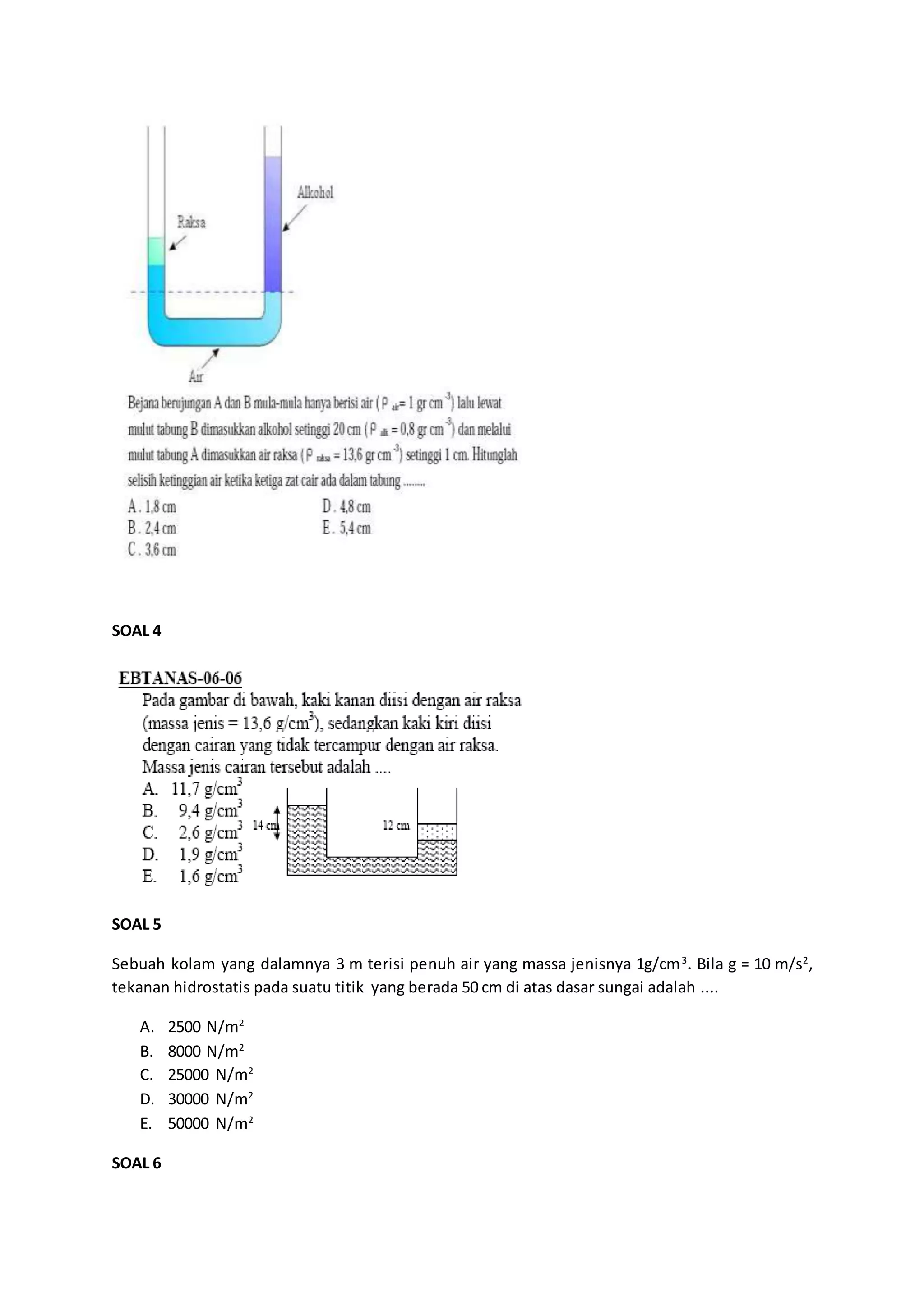 Latihan soal fluida statis | DOCX