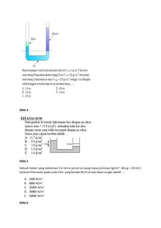 Latihan soal fluida statis | DOCX