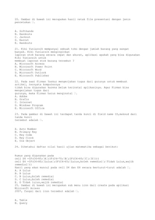 Latihan soal kkpi | PDF | Free Download