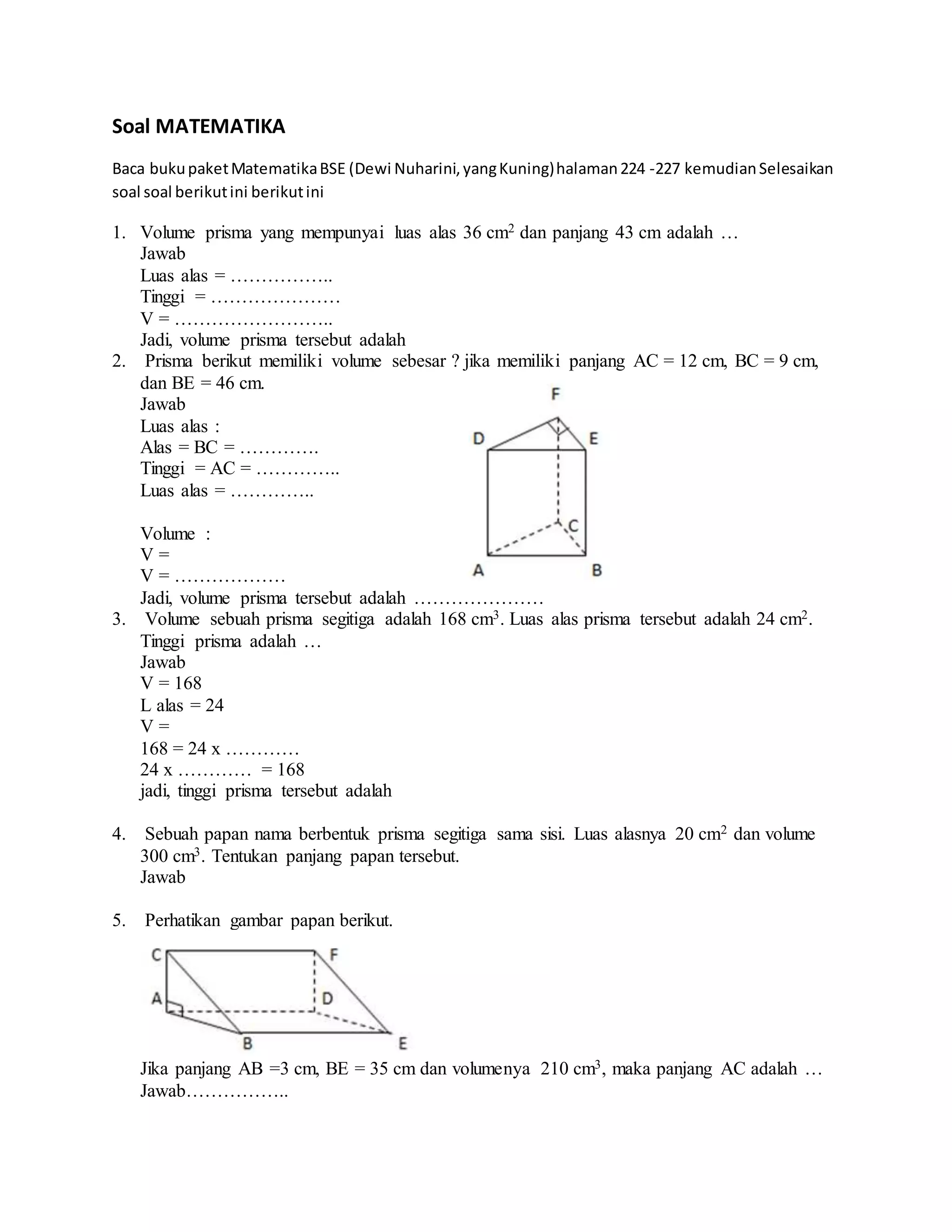 Latihan soal mat | DOCX