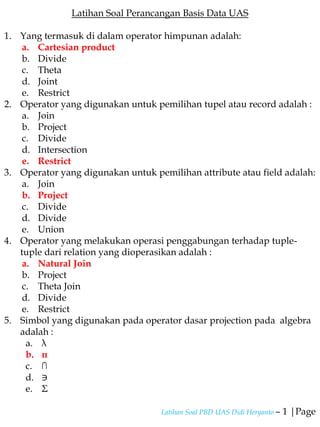 Latihan soal pbd uas | PPTX