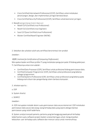 Latihan soal pert 3 | DOCX