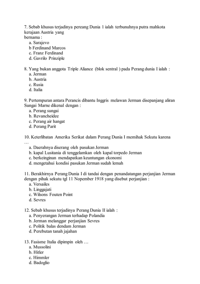 Latihan soal pts ips kelas 9 smt 2 | PDF