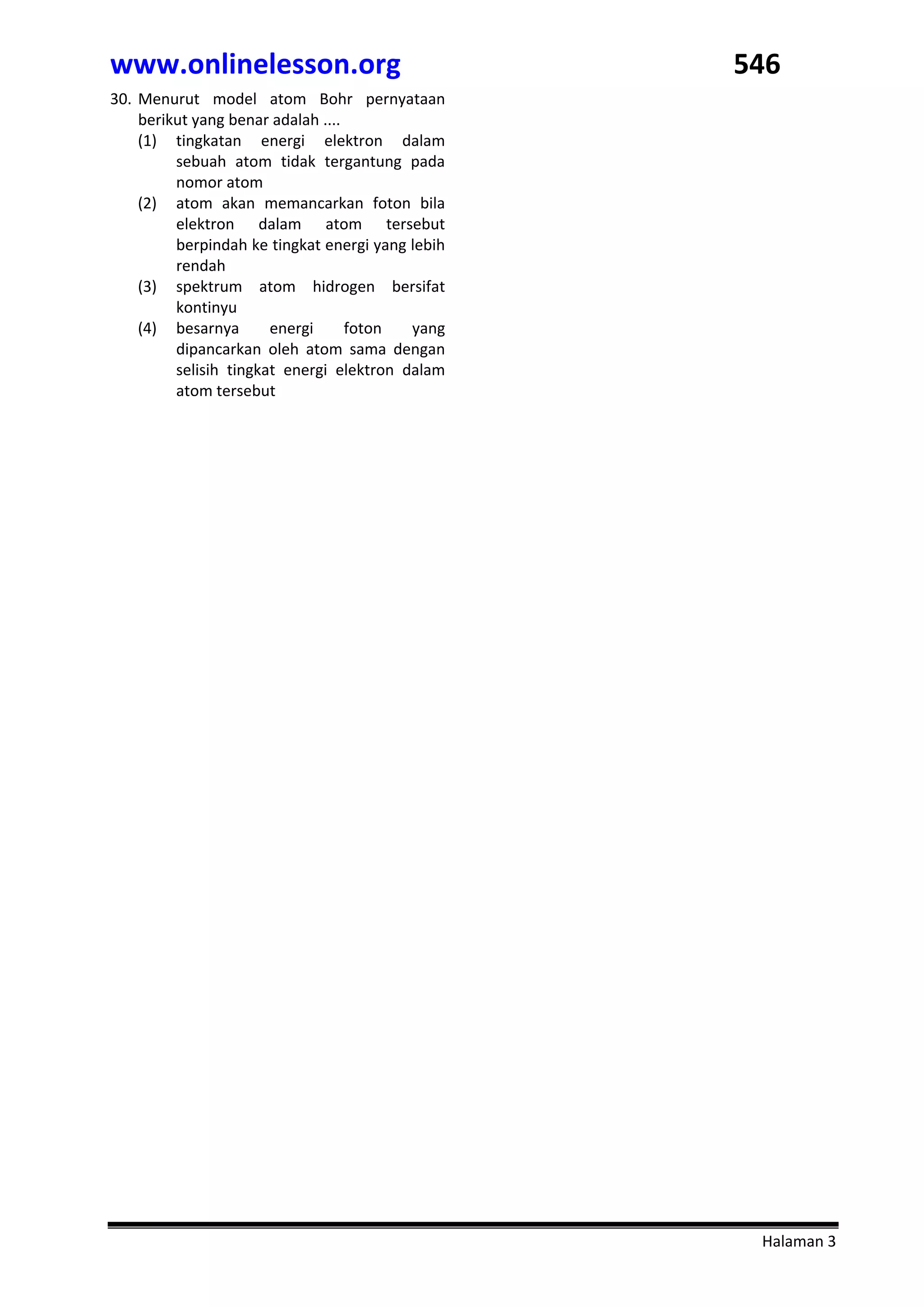 Latihan soal snmptn 2011 fisika 546 | PDF