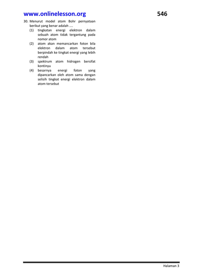 Latihan soal snmptn 2011 fisika 546 | PDF