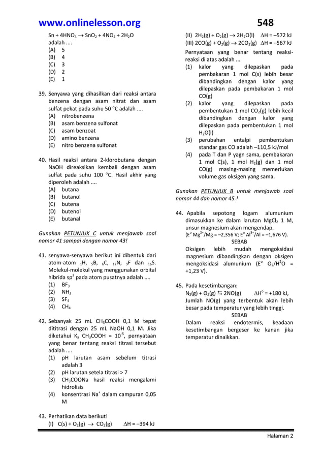 Soal SNMPTN Kimia | PDF