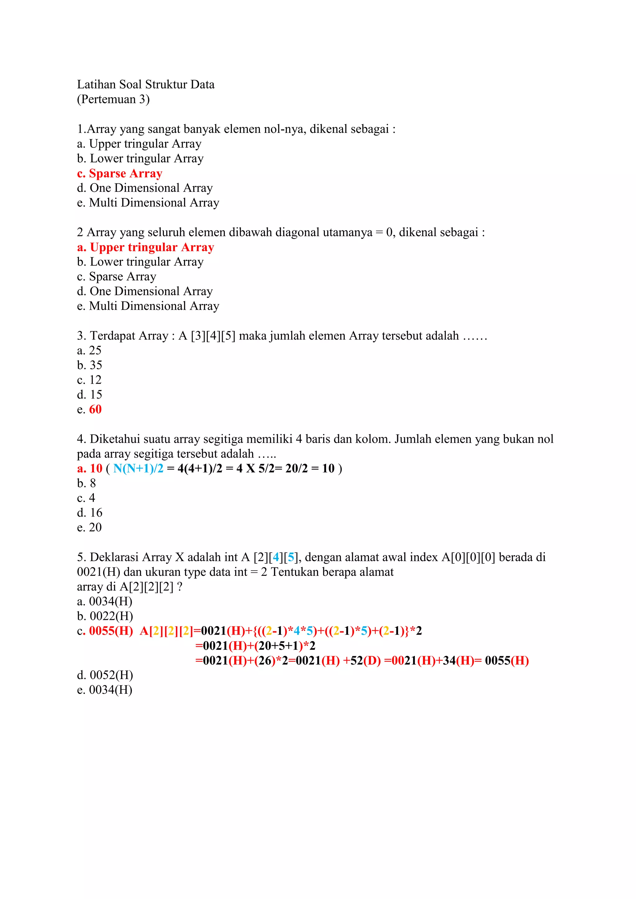 Latihan soal struktur data | DOCX
