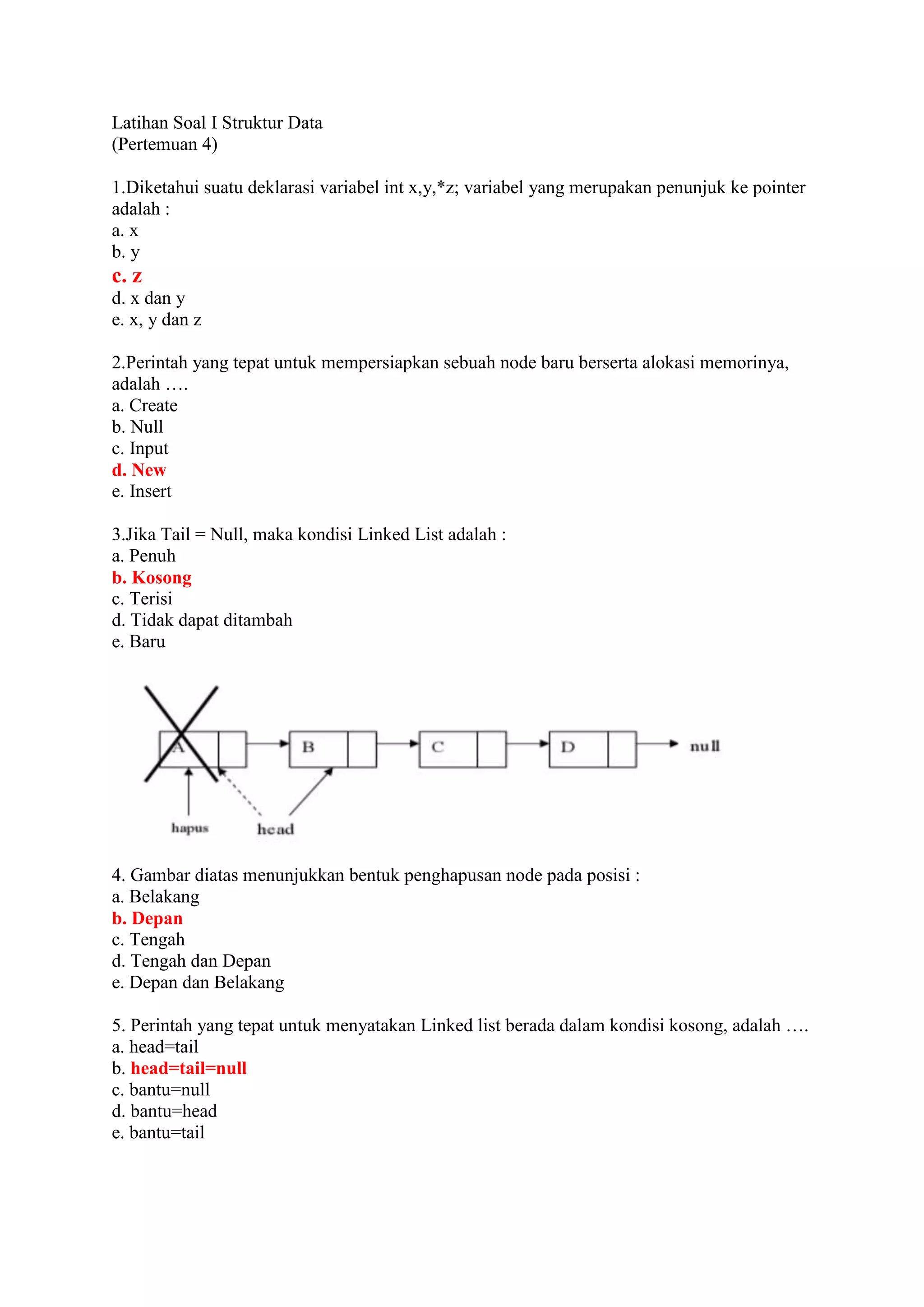 Latihan soal struktur data | DOCX