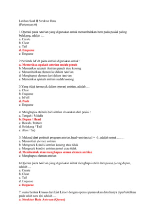 Latihan soal struktur data | DOCX