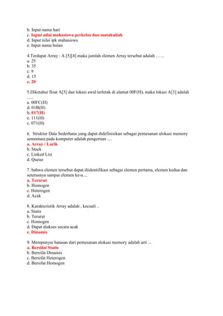 Latihan soal struktur data | DOCX