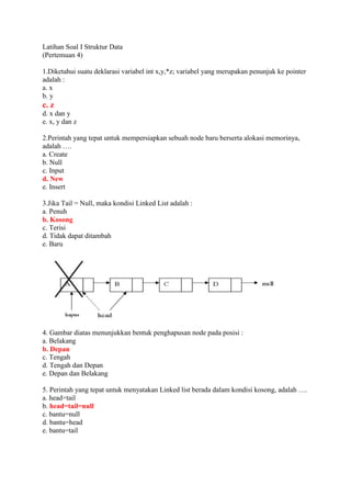 Latihan soal struktur data | DOCX
