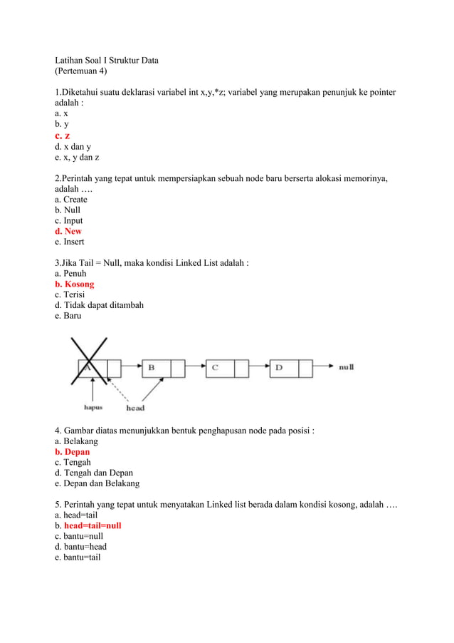Latihan soal struktur data | DOCX