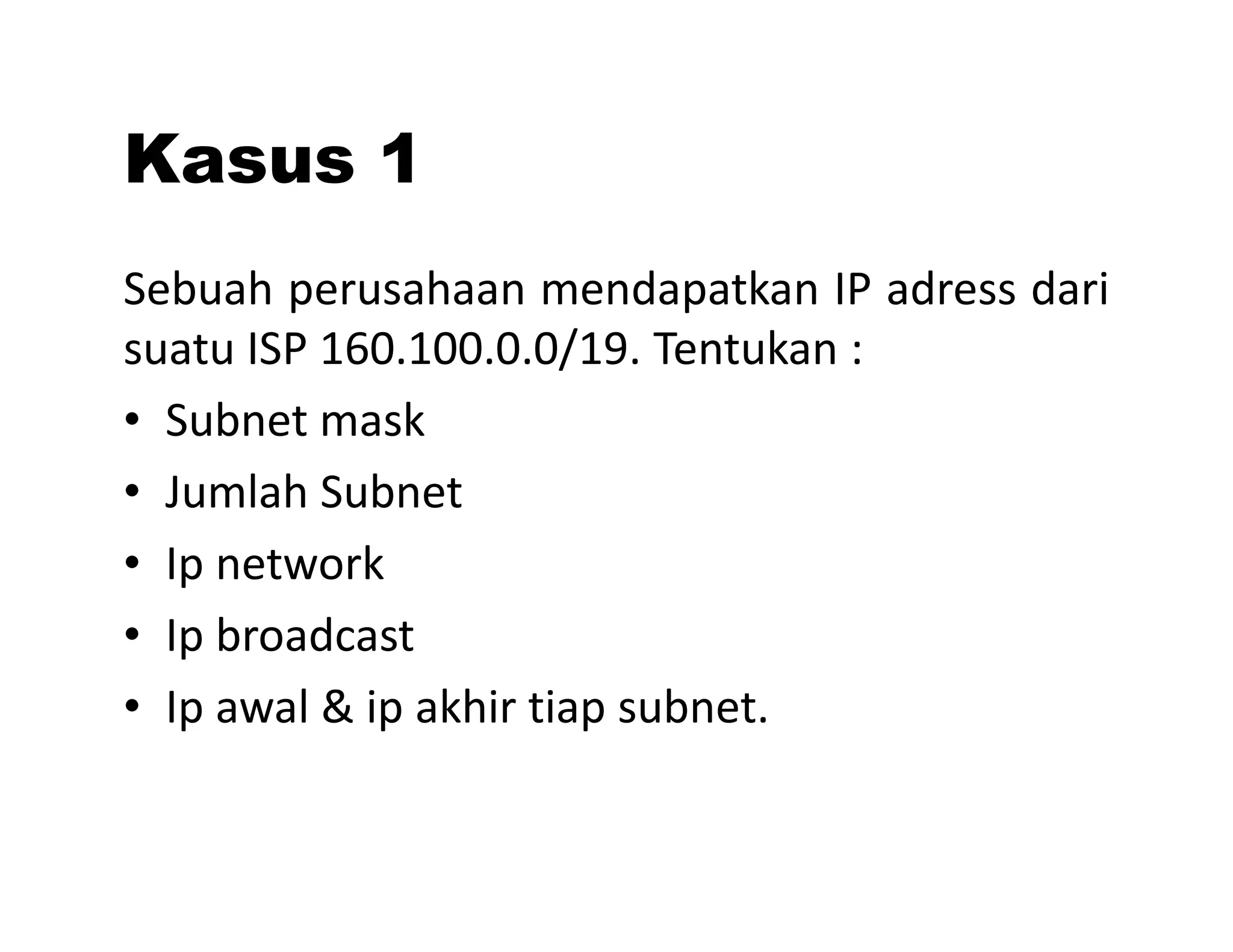 Latihan Soal Nubneting Jaringan Komputer | PDF