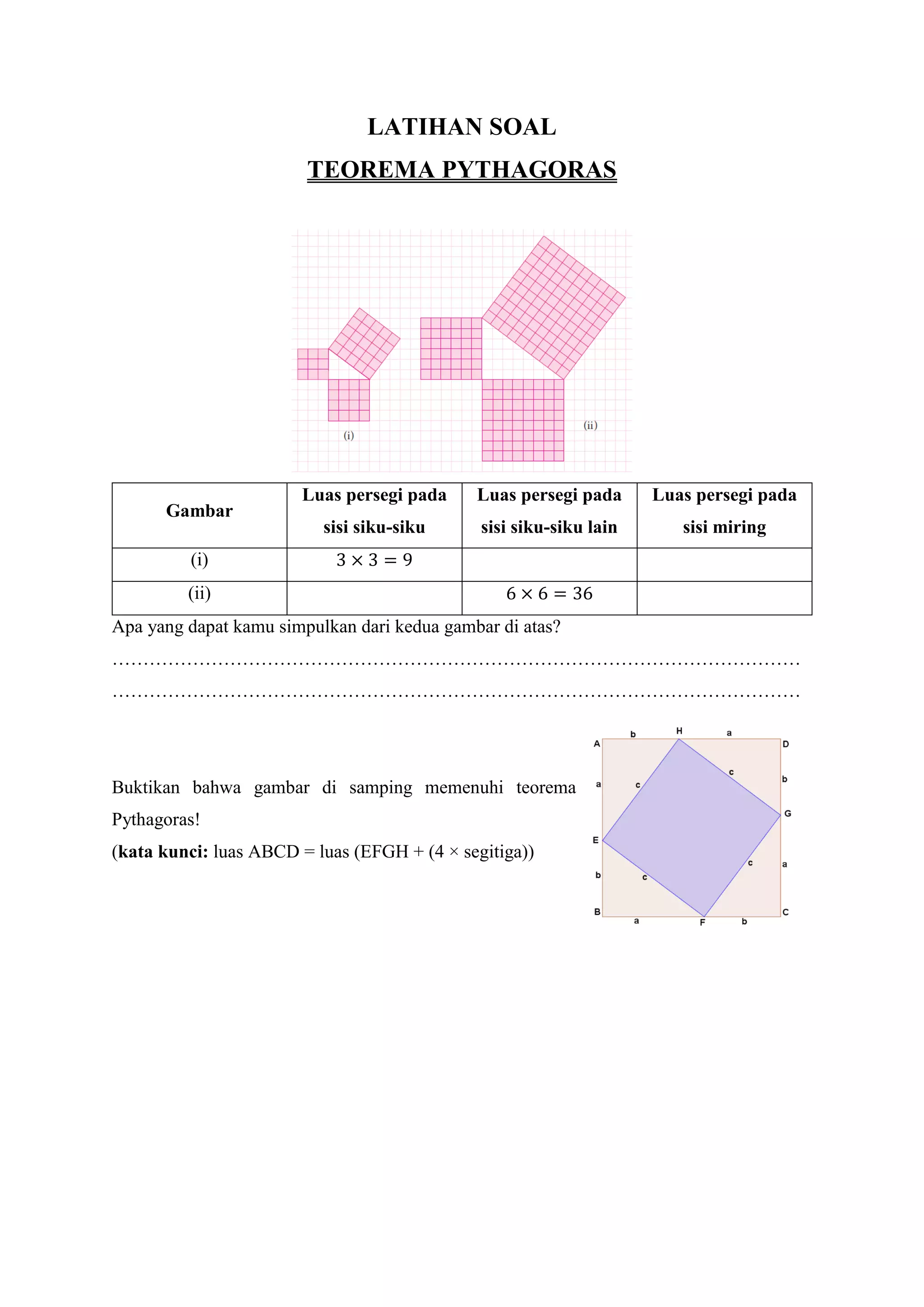 Latihan Soal Teorema Pythagoras Pdf