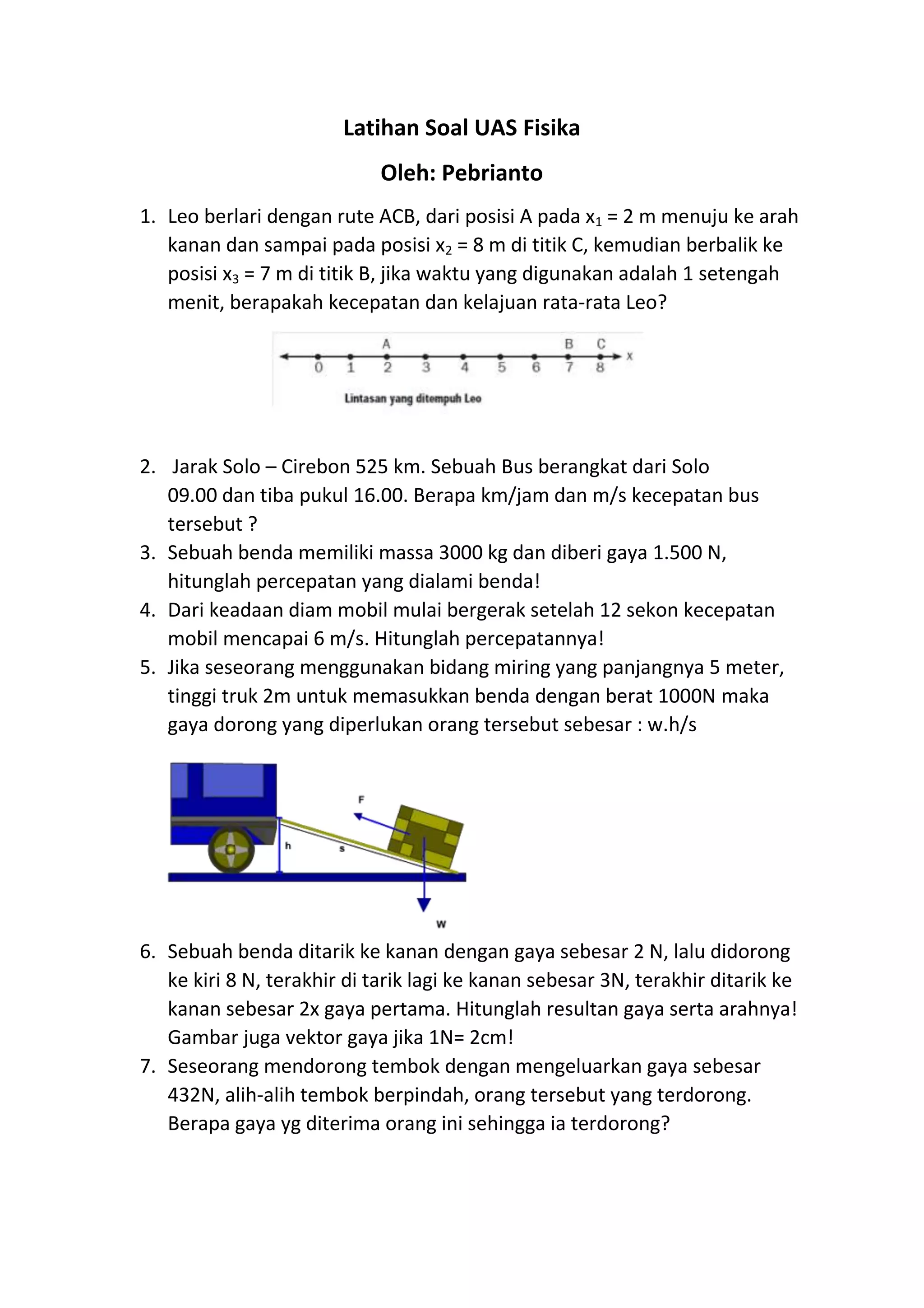 Latihan soal uas fisika kelas 82012/2013 | DOCX