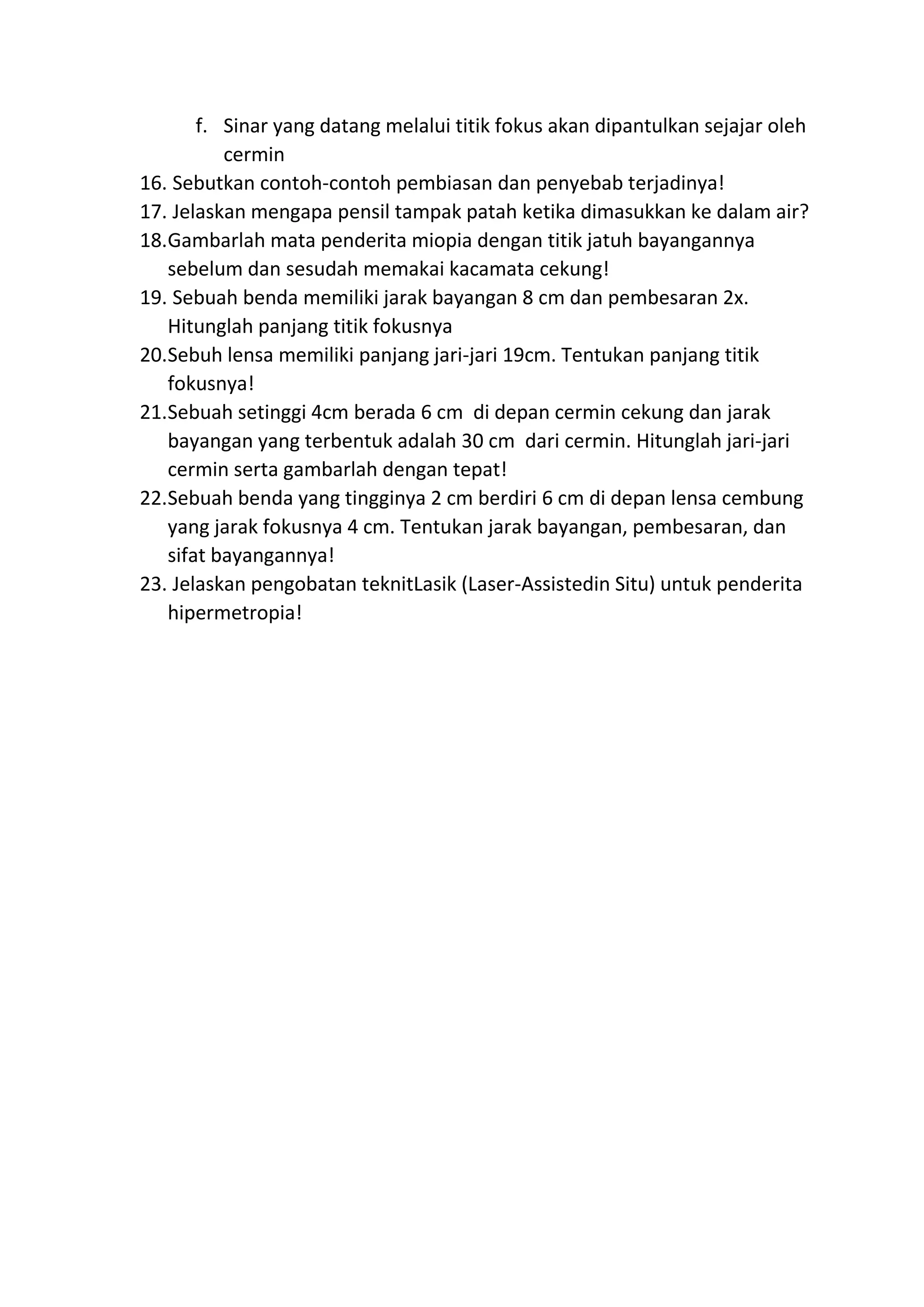 Latihan soal uas fisika kelas 82012/2013 | DOCX