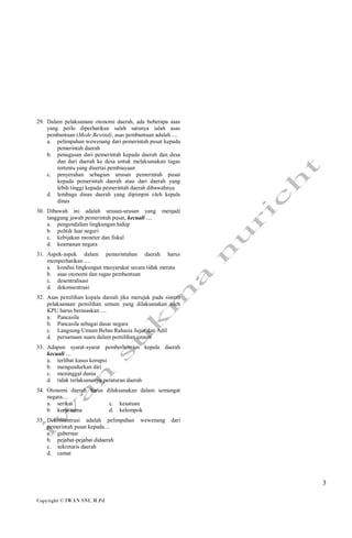 Latihan Soal UAS PKN SMP KELAS 9 TAHUN 2014 KTSP | PDF