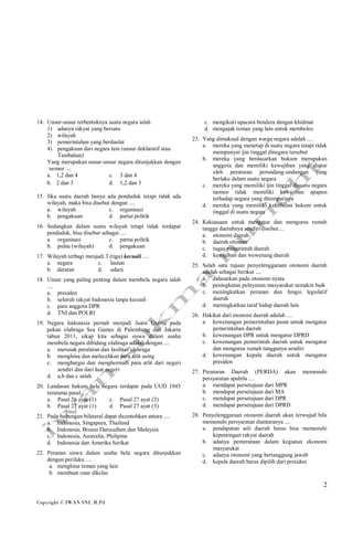 Latihan Soal UAS PKN SMP KELAS 9 TAHUN 2014 KTSP | PDF