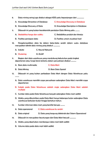 LATIHAN SOAL UAS SBD LANJUT(JAWABAN).doc