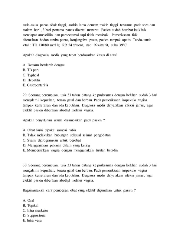 Latihan soal ujian kompetensi keperawatan | DOCX