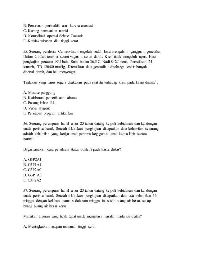 Latihan soal ujian kompetensi keperawatan | DOCX