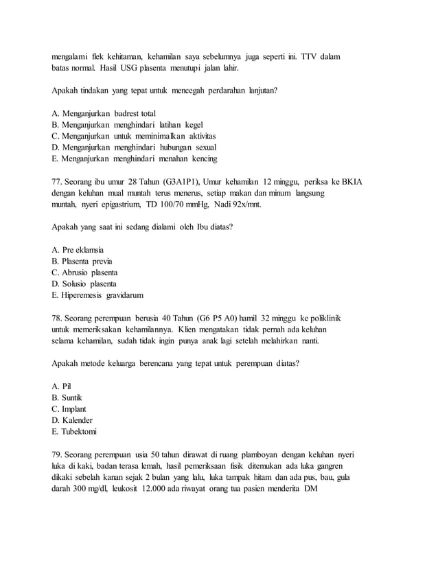 Latihan soal ujian kompetensi keperawatan | DOCX