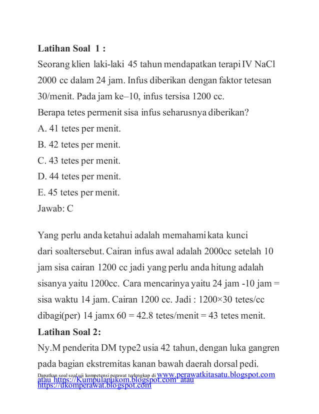 Latihan soal ukom kep d3 dan s1 lengkap | DOCX
