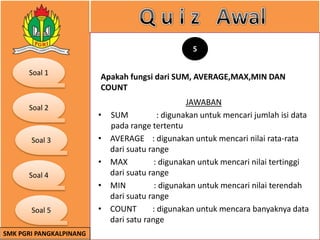 SOAL ULANGAN PENGELOLAAN INFORMASI 1 | PPT
