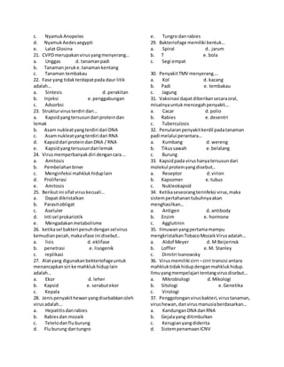 Latihan soal virus | DOCX