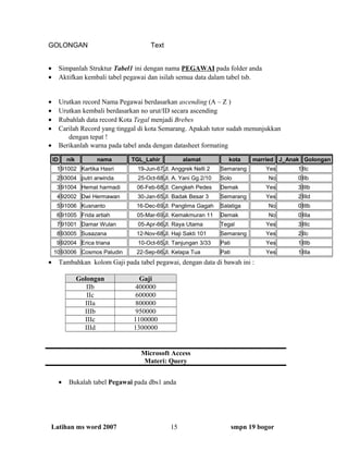 Latihan soal word 2007 | DOC