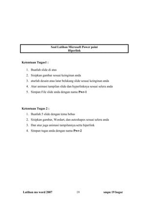 Latihan soal word 2007 | DOC