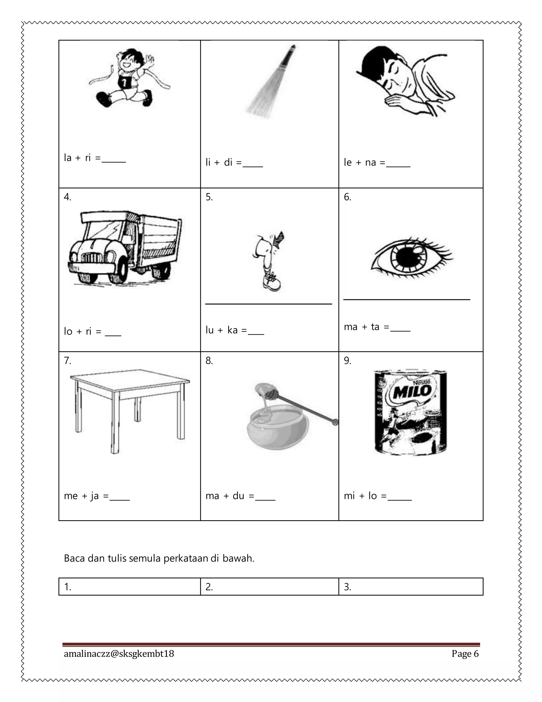 Latihan suku kata | DOCX