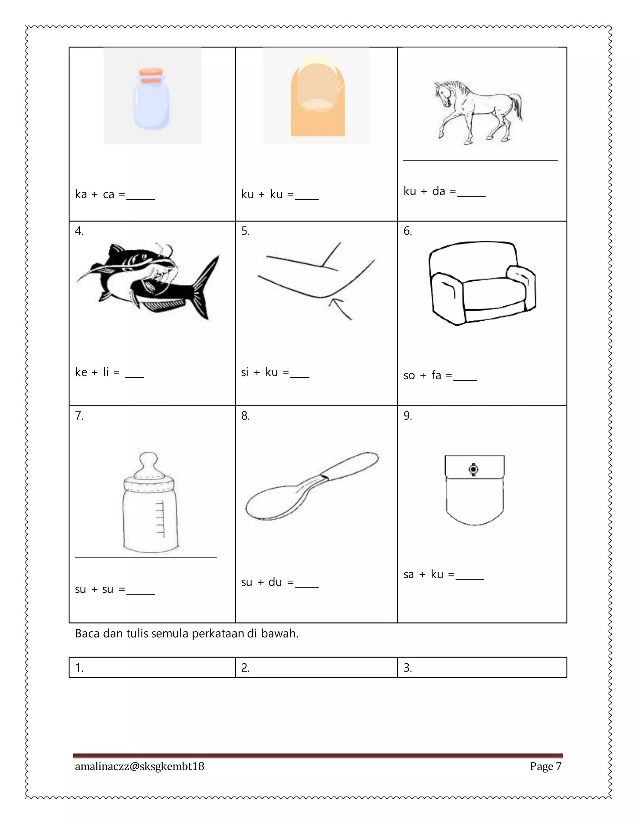 Latihan suku kata | DOCX