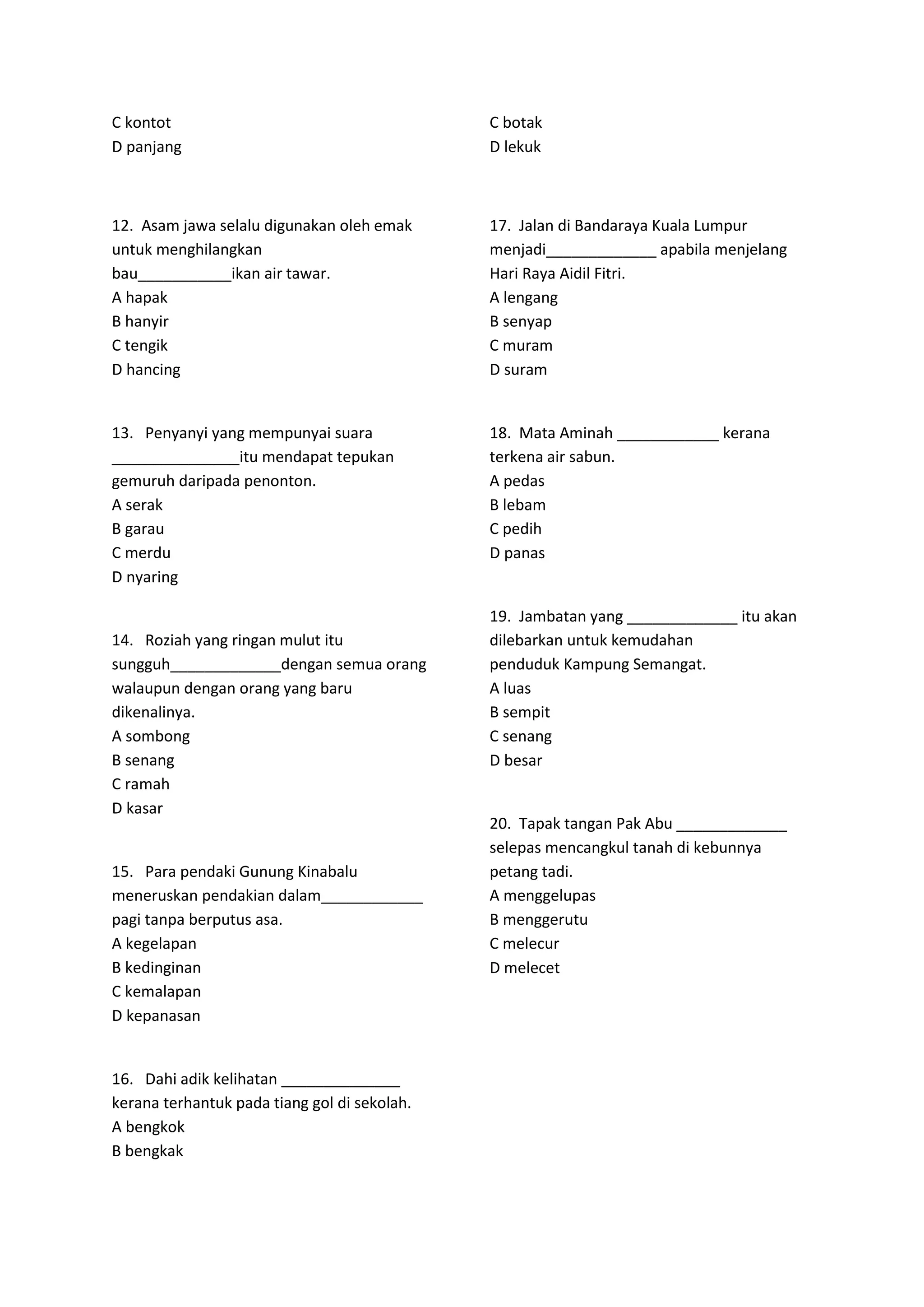 Latihan tatabahasa | DOCX