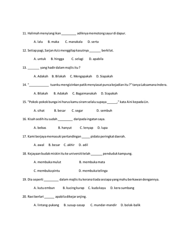 Latihan tatabahasa | DOCX