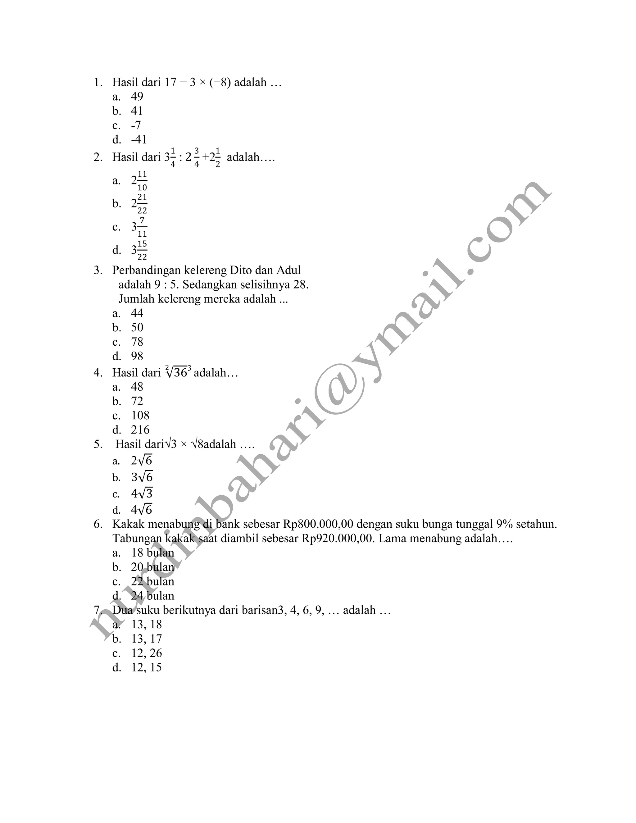 Latihan ujian nasional smp | PDF