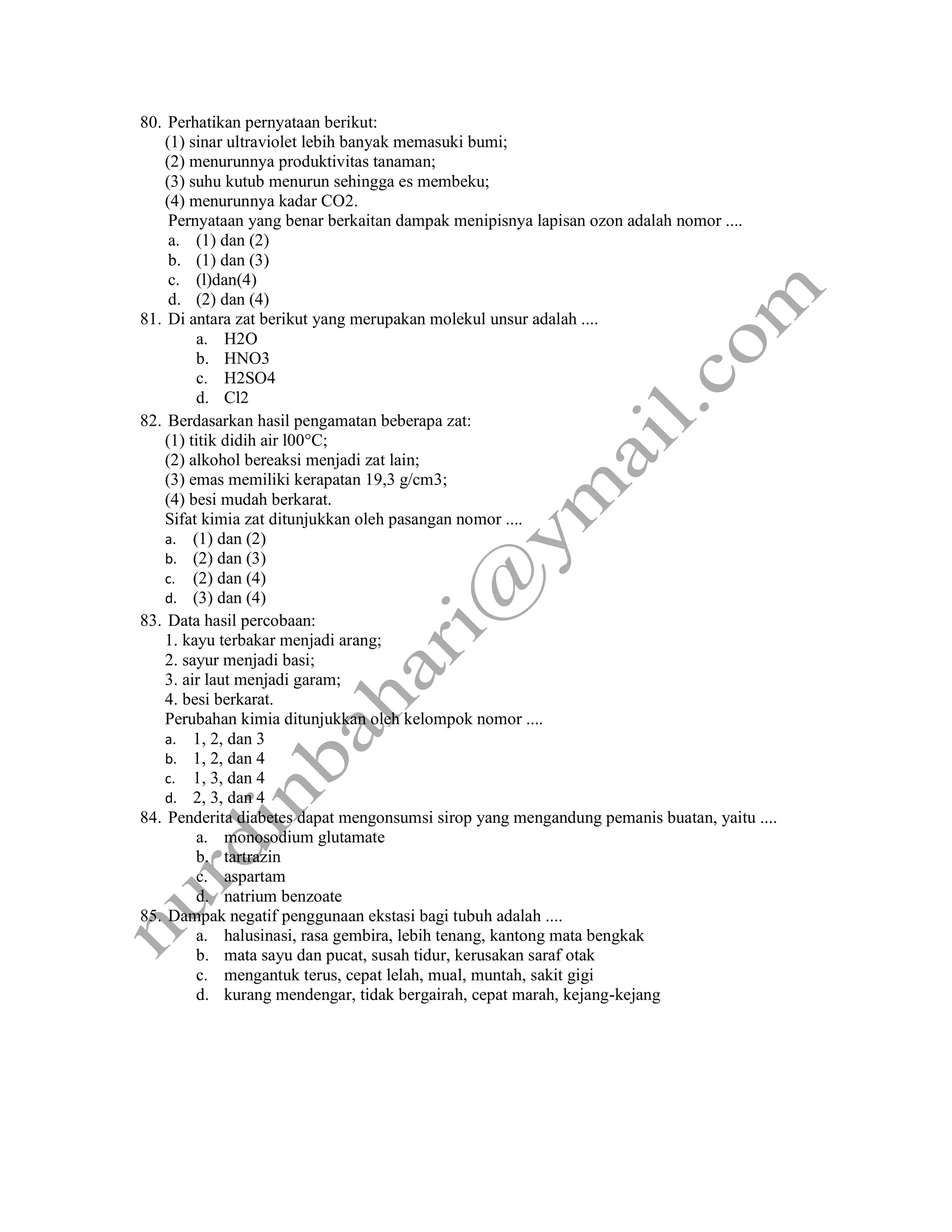 Latihan ujian nasional smp | PDF