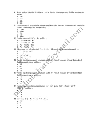 Latihan ujian nasional smp | PDF