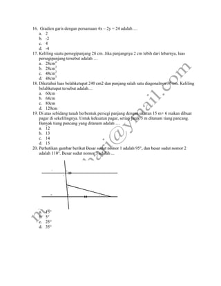 Latihan ujian nasional smp | PDF
