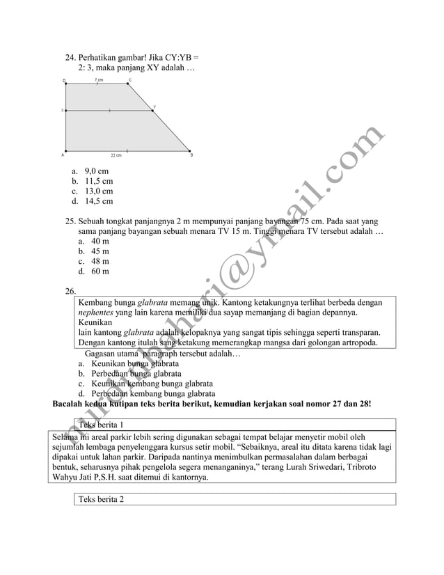 Latihan ujian nasional smp | PDF