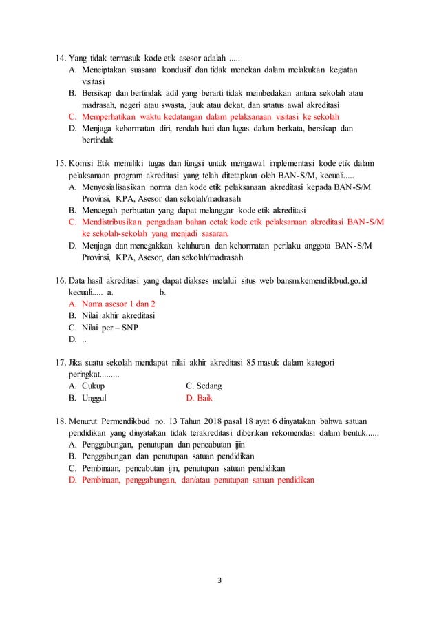 Latihan ujikom asesor paket 3 | PDF