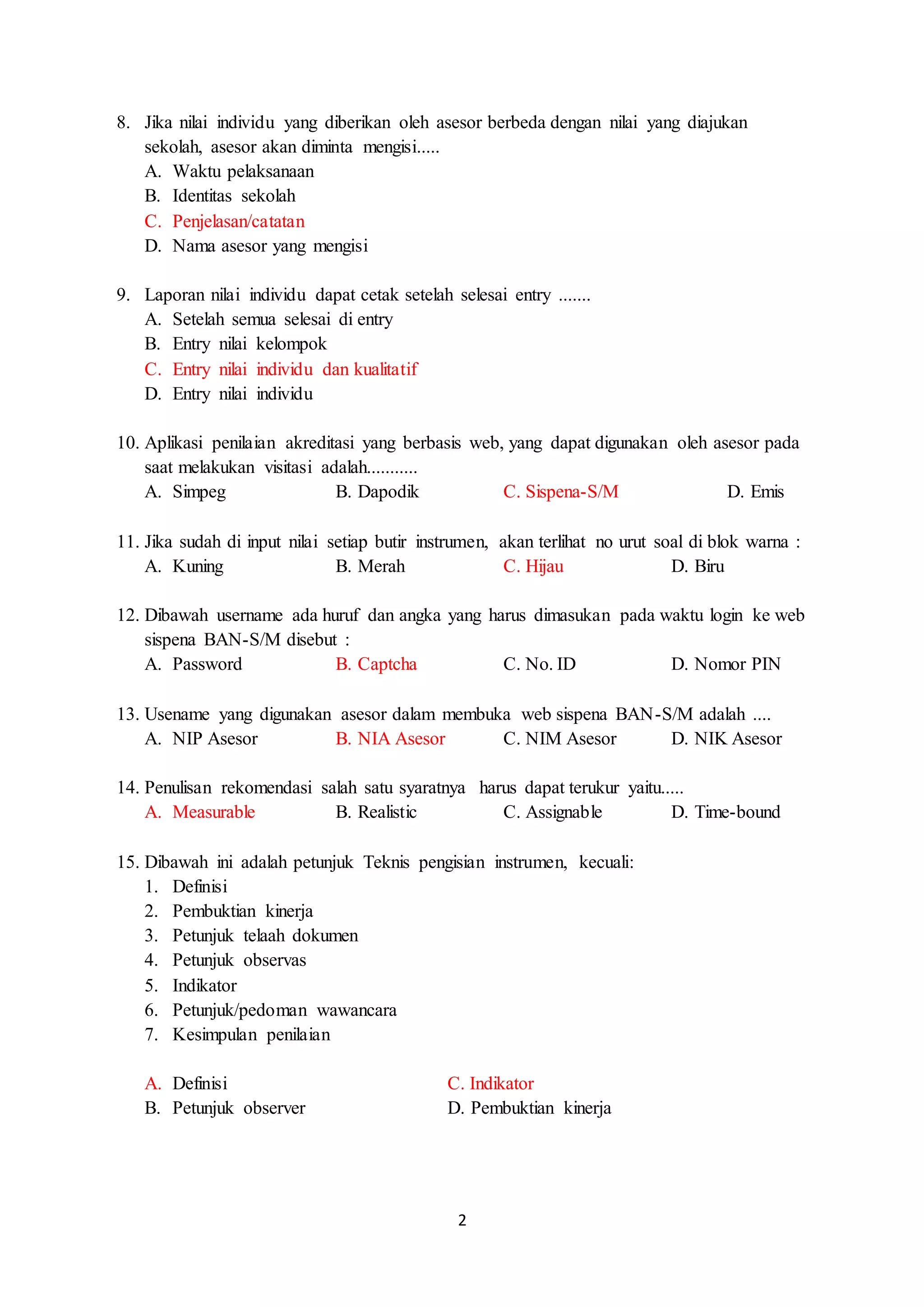 Latihan ujikom asesor paket 4 | DOCX