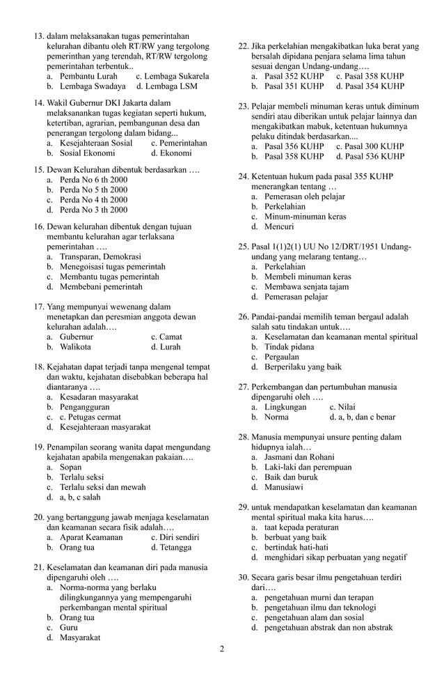 Latihan ukk plkj kelas 8 | PDF